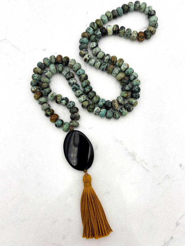 African Turquoise Gemstone Mala - Radiant Malas